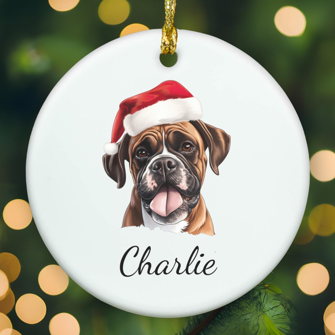 Boxer Ornament, Boxer Personalized Ornament, Boxer Memorial, Boxer ...