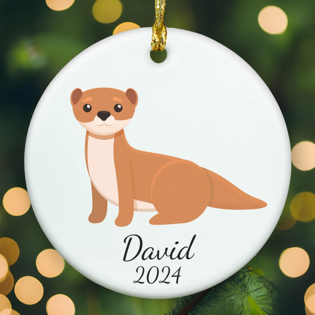 Personalized Weasel Ornament, Weasel Christmas Ornament, Weasel Xmas ...