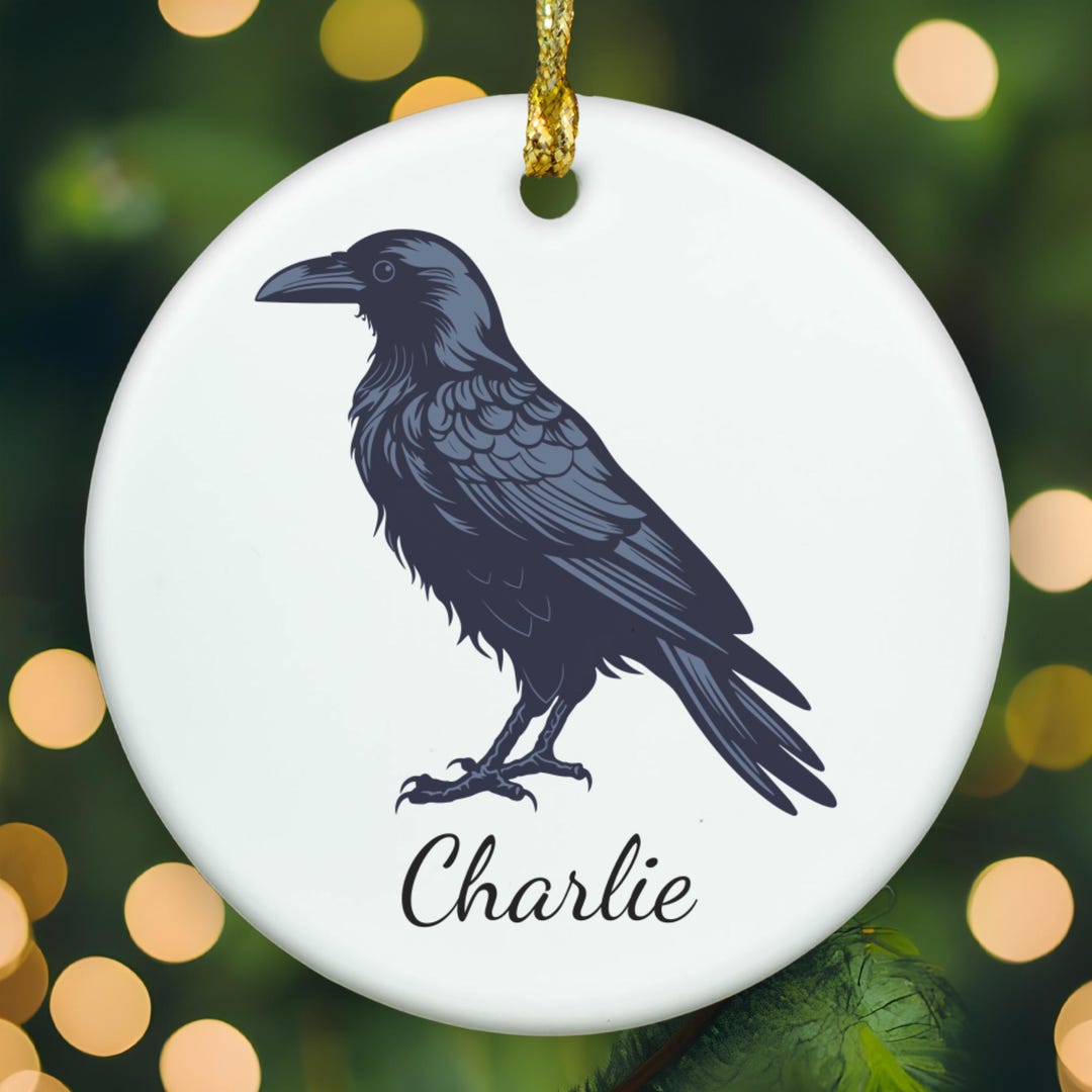 Personalized Raven Ornament, Raven Christmas Ornament, Raven Xmas ...