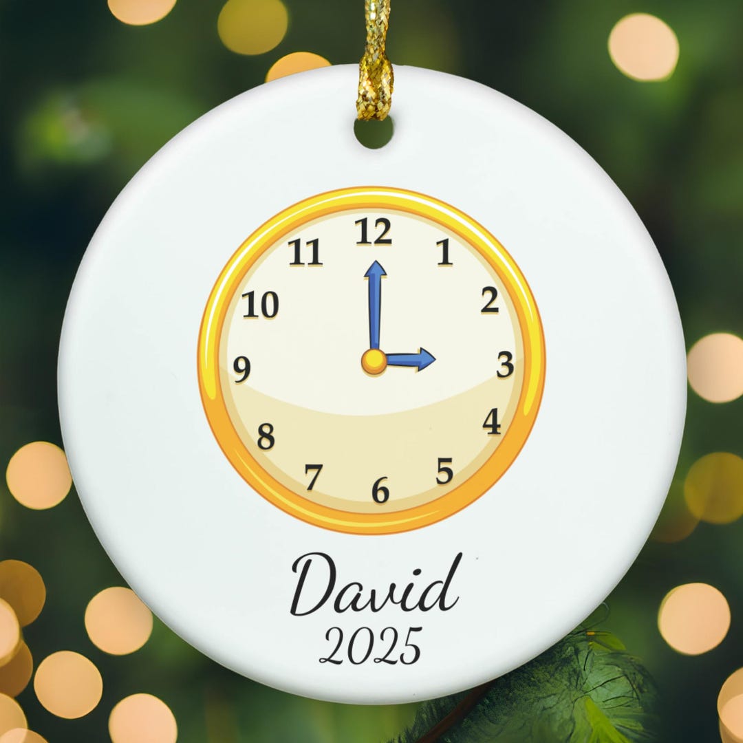 Personalized Clock Ornament, Clock Christmas Ornament, Clock Xmas ...
