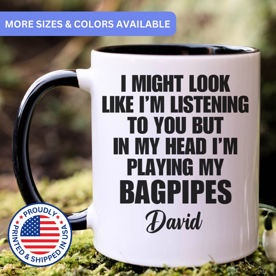 Personalized Bagpipes Mug, Bagpipes Gift, Bagpipes Player Gift ...