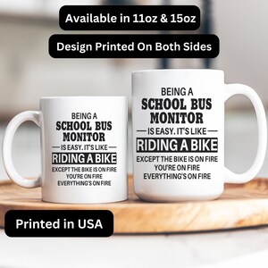 School Bus Monitor Mug, School Bus Monitor Gifts, Gift for School Bus ...
