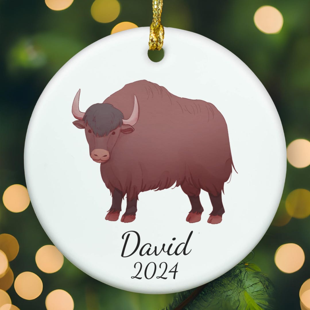 Personalized Yak Ornament, Yak Christmas Ornament, Yak Xmas Ornament ...