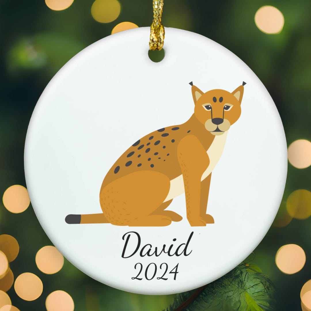 Personalized Bobcat Ornament, Bobcat Christmas Ornament, Bobcat Xmas ...
