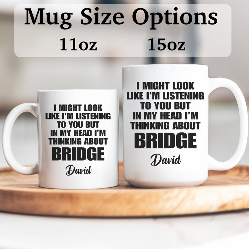 Personalized Bridge Mug, Bridge Gift for Men and Women, Bridge Gifts ...