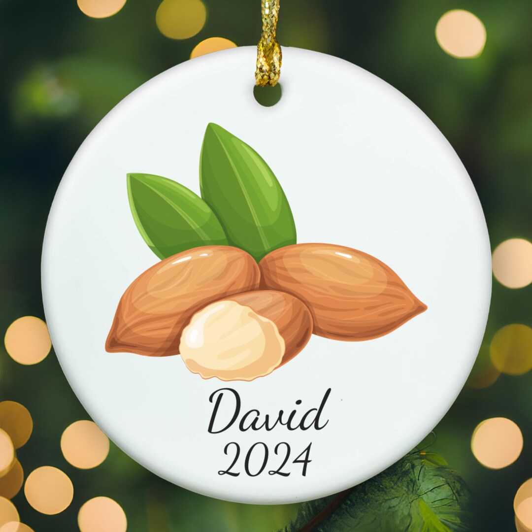 Personalized Almond Ornament, Almond Christmas Ornament, Almond Xmas ...