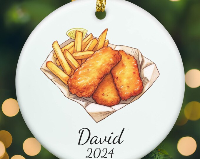 Fish & Chips Shaped Bauble Christmas Tree Decoration Ornament Food ...