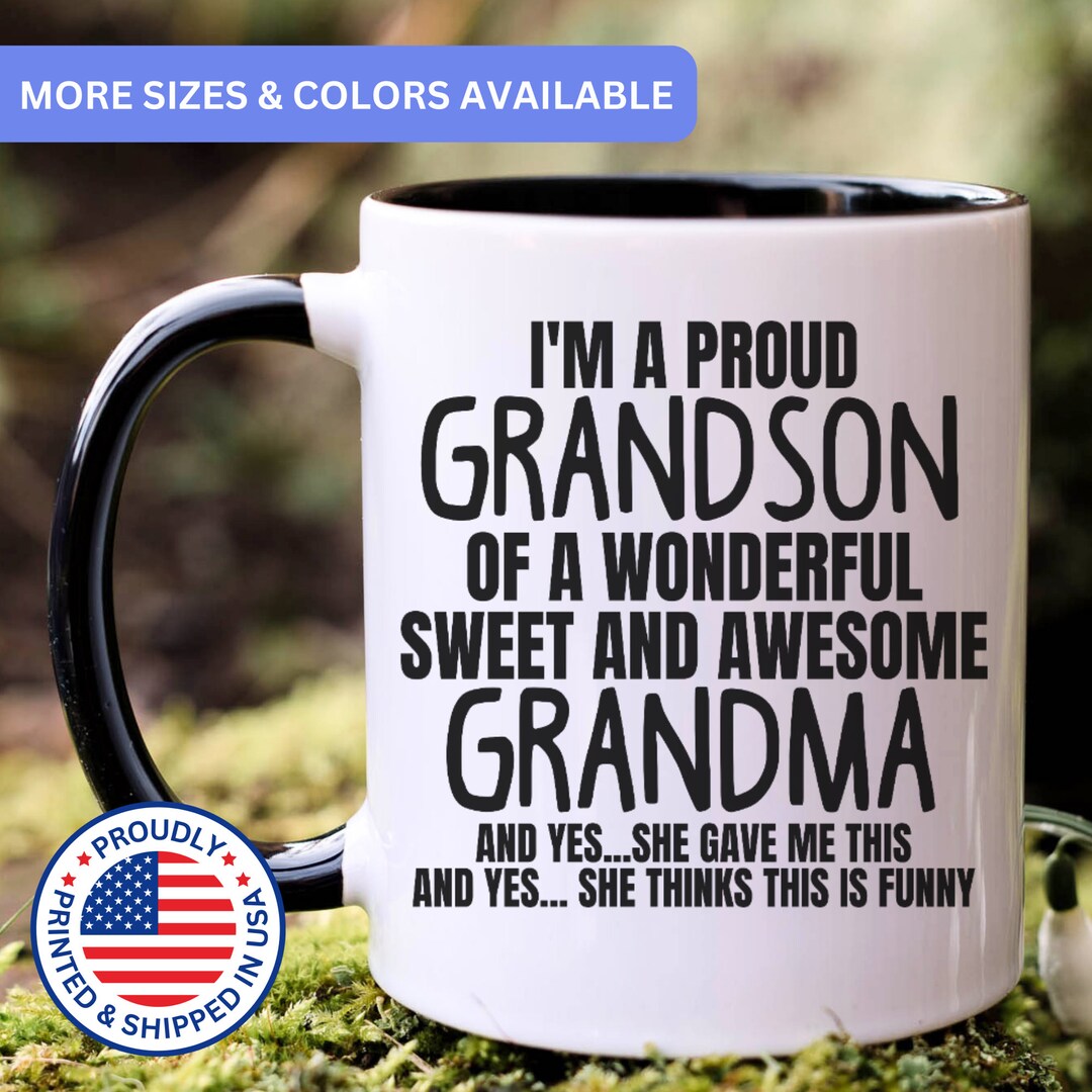 Grandson Gift, Grandson Mug, Gift to Grandson From Grandma, Family Mug ...