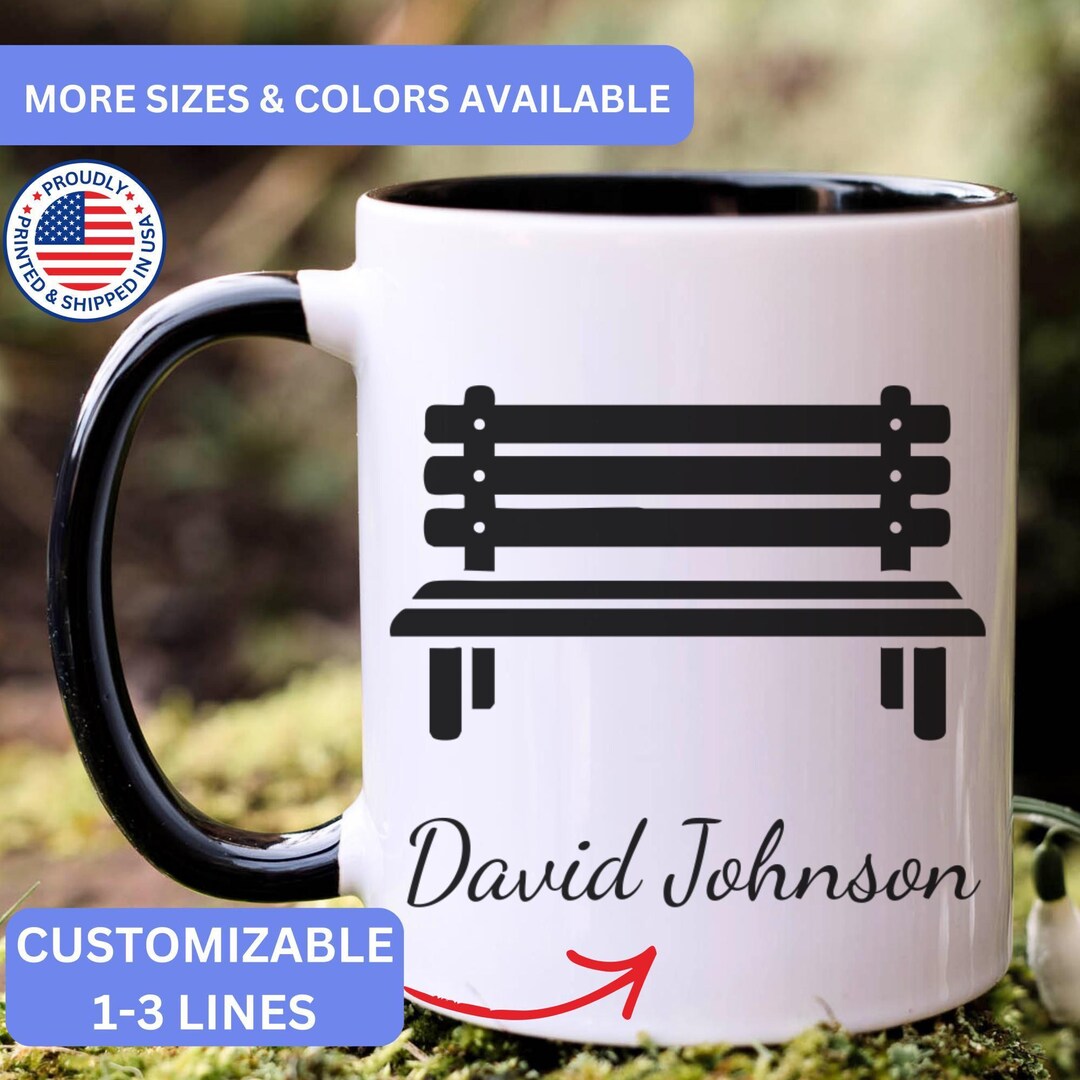 Personalized Bench Mug, Custom Bench Mug, Bench Gift, Bench Gifts ...
