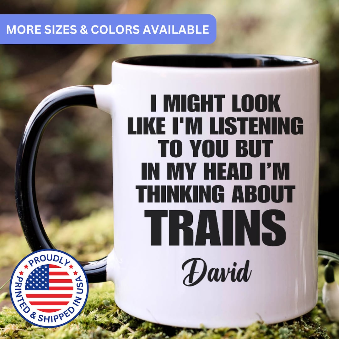 Personalized Trains Mug, Trains Gift for Men and Women, Trains Gifts ...