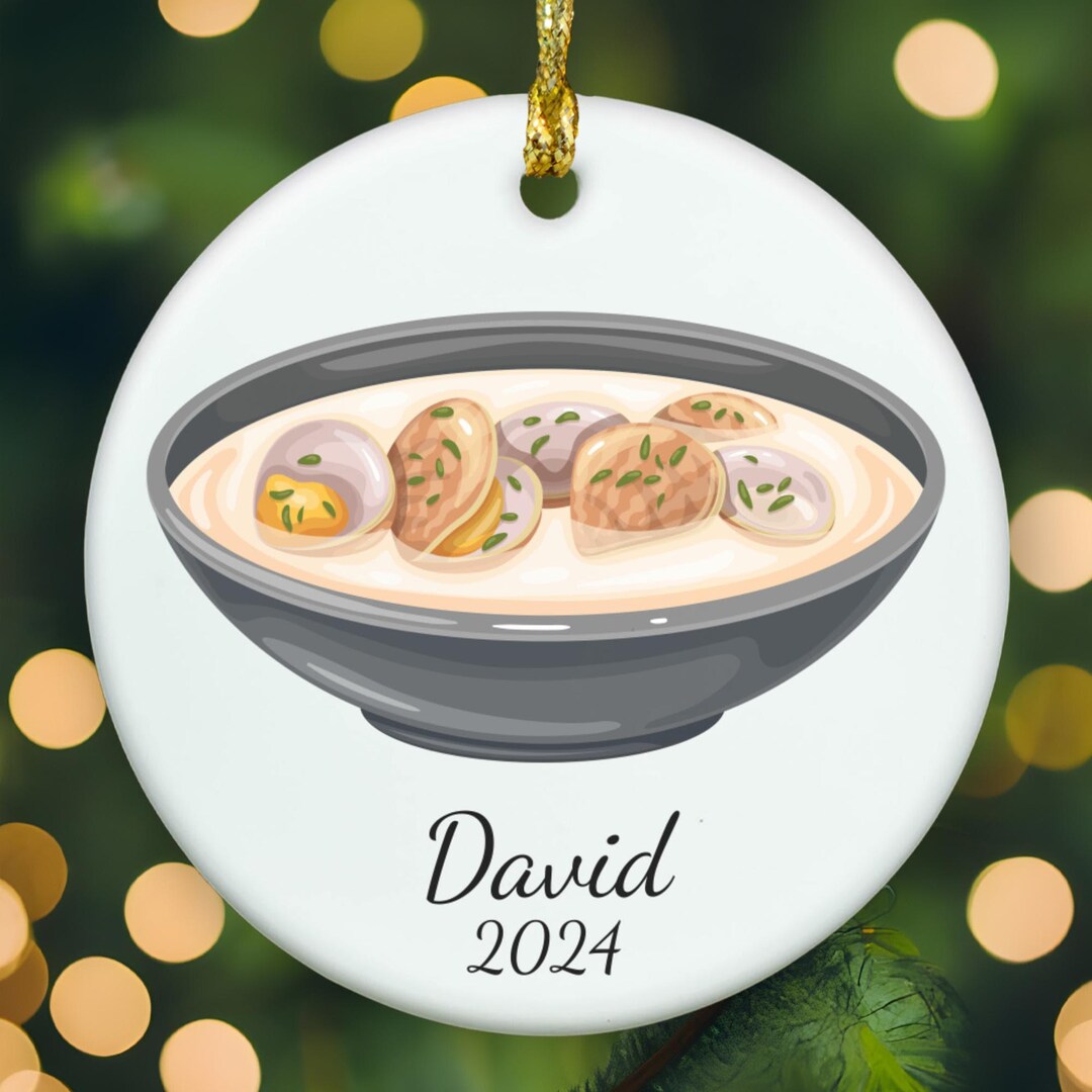 Personalized Clam Chowder Ornament, Clam Chowder Christmas Ornament ...