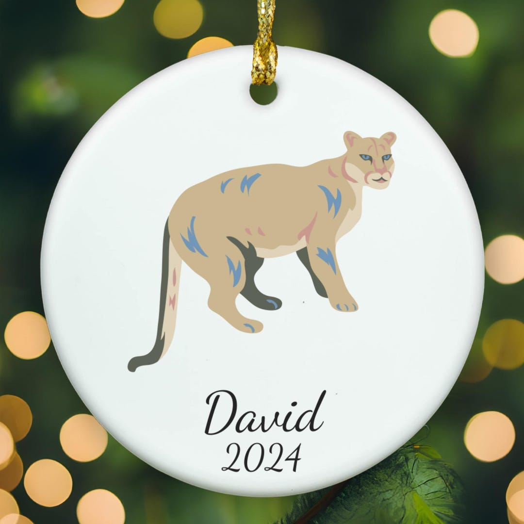 Personalized Puma Ornament, Puma Christmas Ornament, Puma Xmas Ornament ...