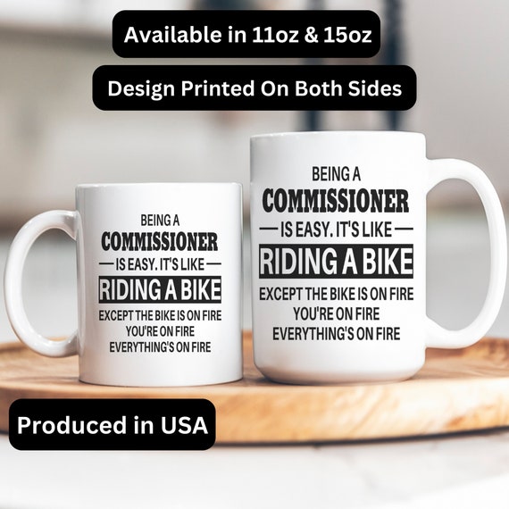 Commissioner Mug Gifts 11oz Black Ceramic Coffee Cup, 56% OFF