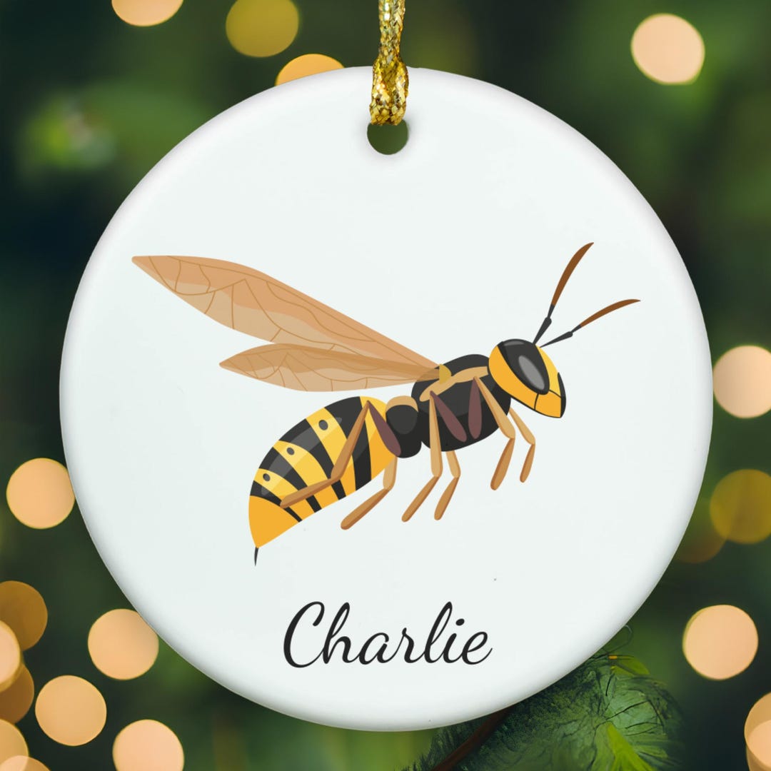 Personalized Wasp Ornament, Wasp Christmas Ornament, Wasp Xmas Ornament ...