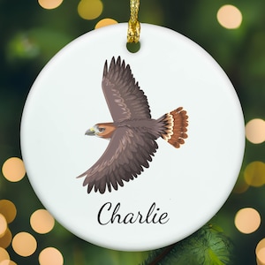 Personalized Red Tailed Hawk Ornament, Red Tailed Hawk Christmas ...