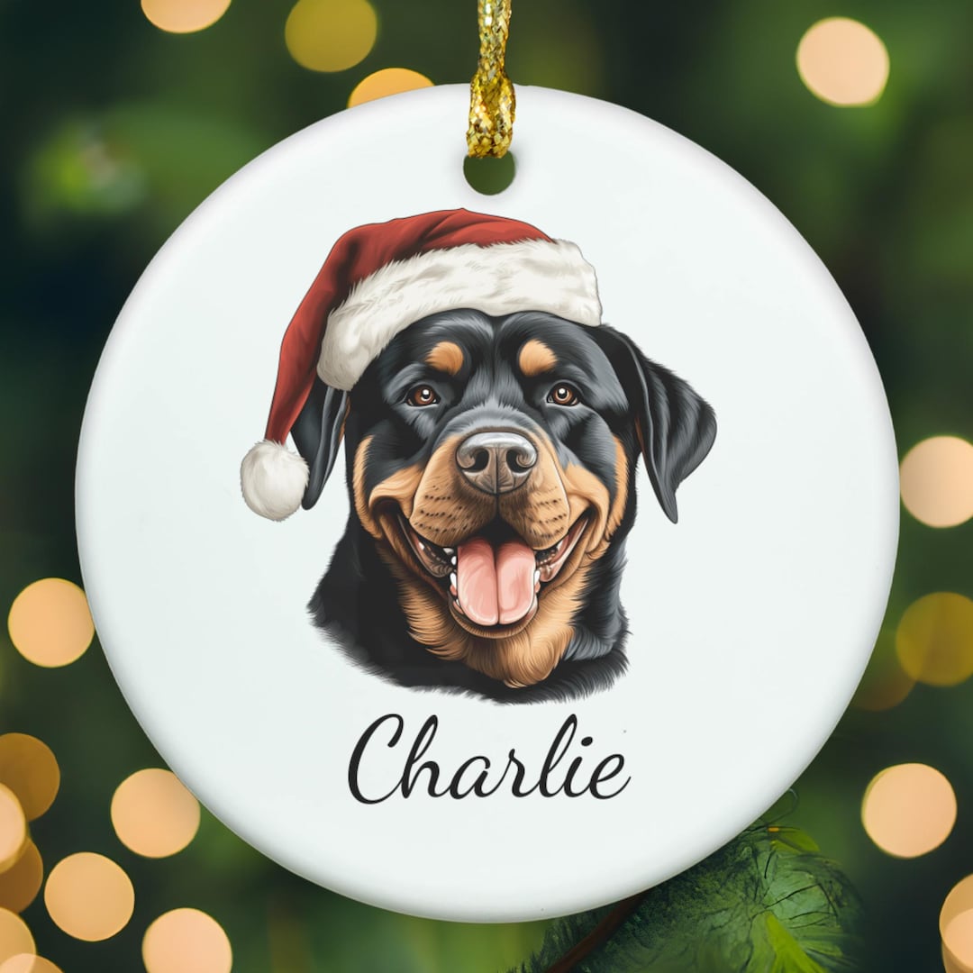 Rottweiler Ornament, Rottweiler Personalized Ornament, Rottweiler ...