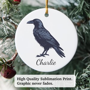 Personalized Raven Ornament, Raven Christmas Ornament, Raven Xmas ...