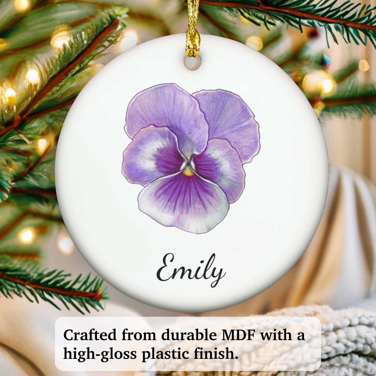 Pansy Ornament, Pansy Name Ornament, Pansy Flower Ornament, Pansy ...