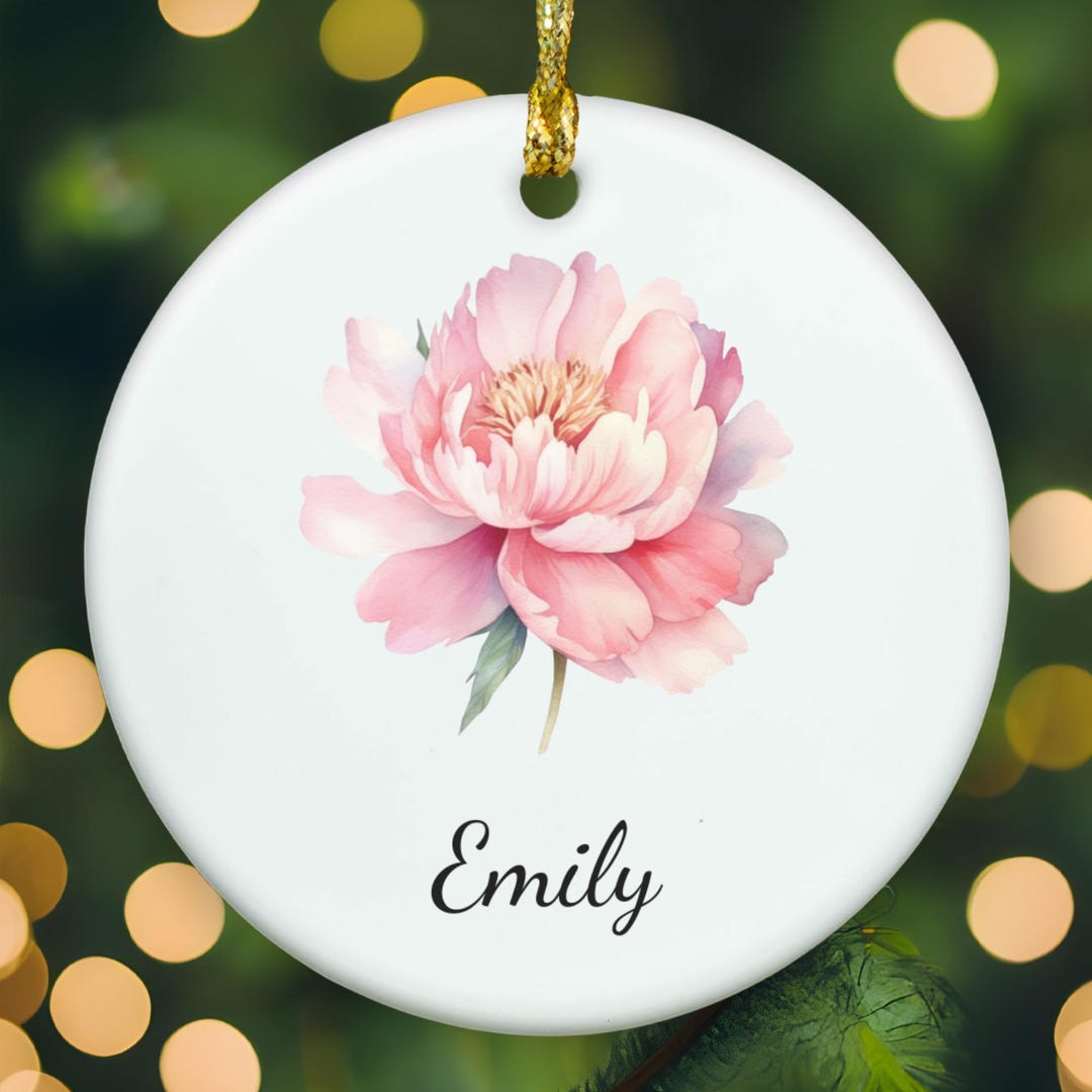 Peony Ornament, Peony Name Ornament, Peony Flower Ornament, Peony ...