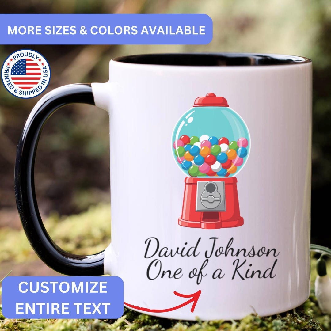 Personalized Gumball Machine Mug, Custom Gumball Machine Mug, Gumball ...
