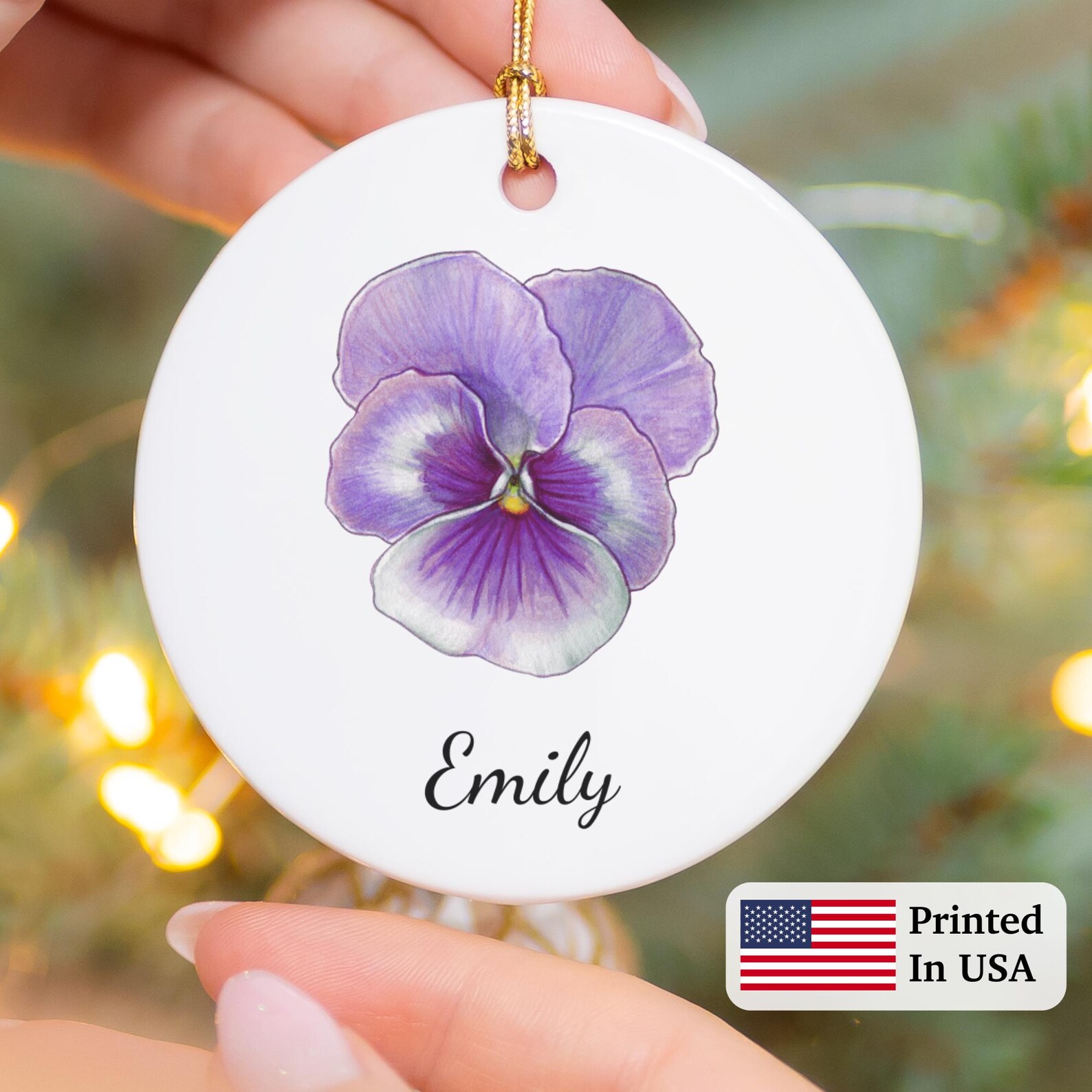 Pansy Ornament, Pansy Name Ornament, Pansy Flower Ornament, Pansy ...