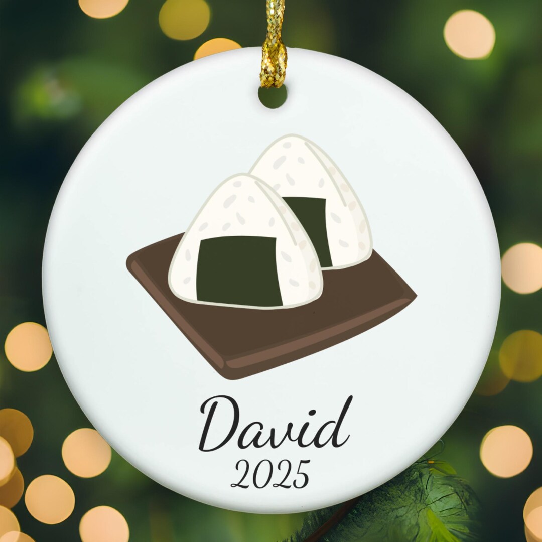 Personalized Onigiri Ornament, Onigiri Christmas Ornament, Onigiri Xmas ...
