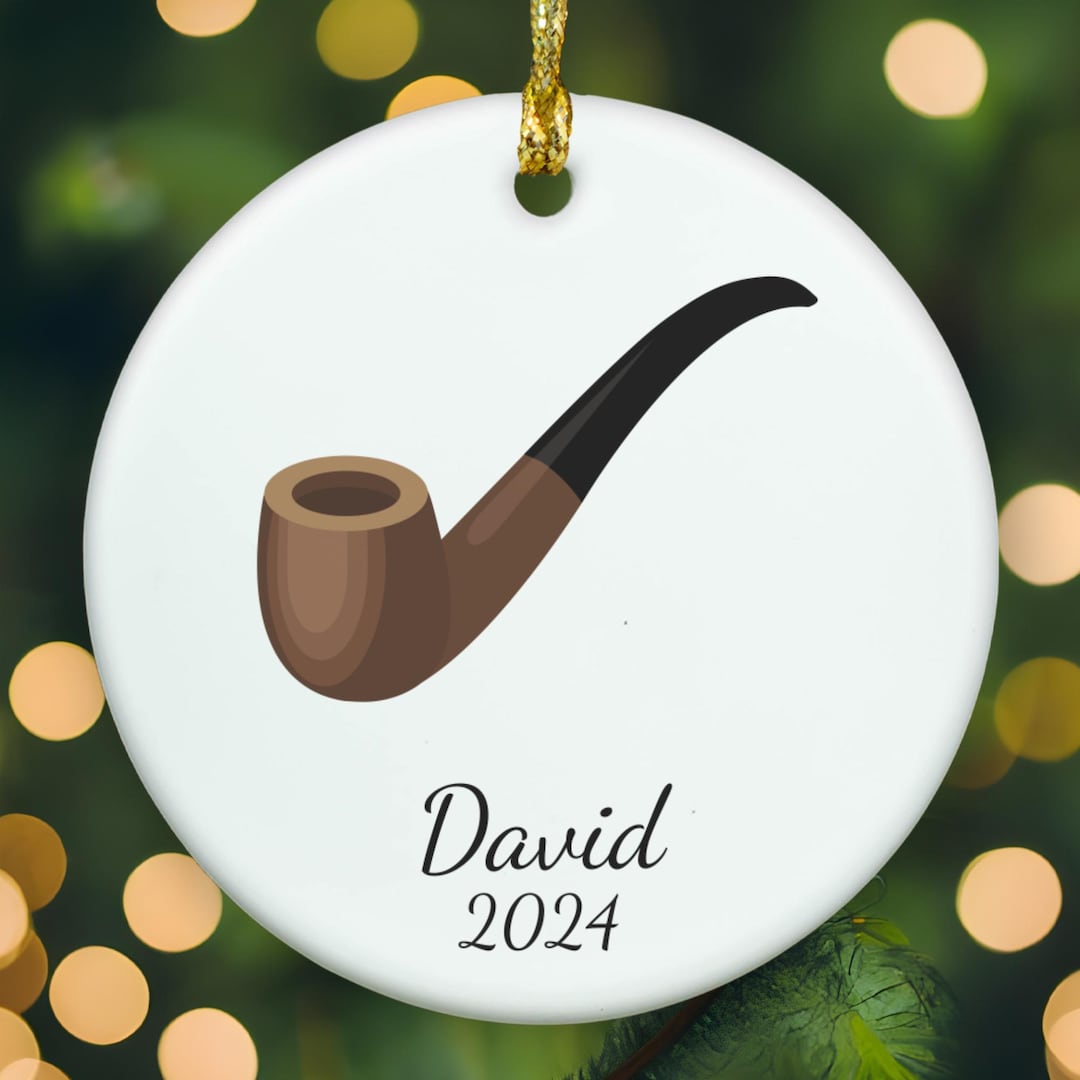 Personalized Pipe Smoking Ornament, Pipe Smoking Christmas Ornament ...