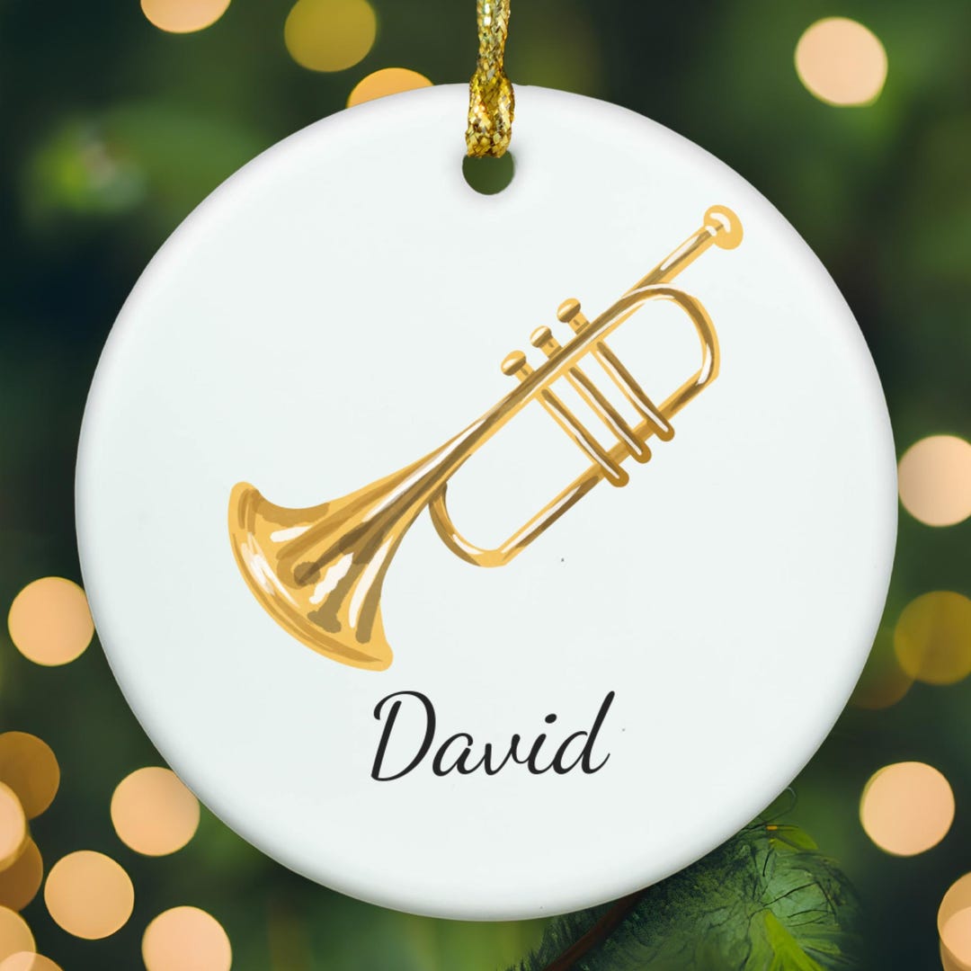 Trumpet Ornament, Trumpet Personalized Ornament, Trumpet Christmas ...