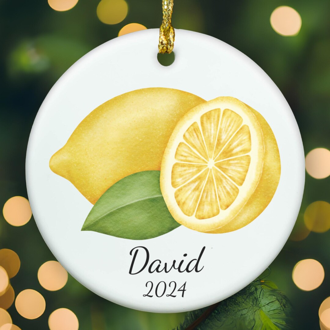 Personalized Lemon Ornament, Lemon Christmas Ornament, Lemon Xmas ...