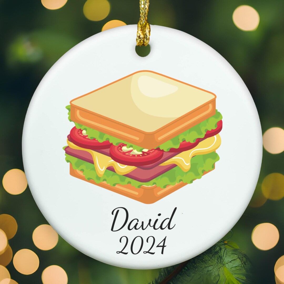 Personalized Sandwich Ornament, Sandwich Christmas Ornament, Sandwich ...