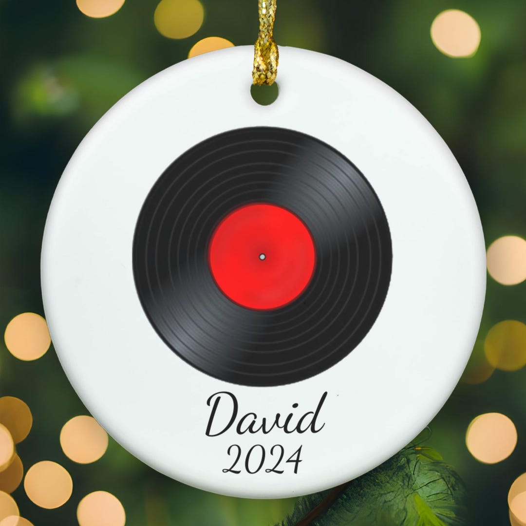 Personalized Vinyl Record Ornament, Vinyl Record Christmas Ornament ...