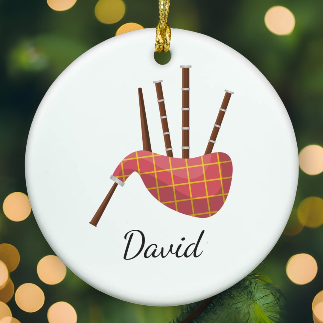 Bagpipes Ornament, Bagpipes Personalized Ornament, Bagpipes Christmas ...