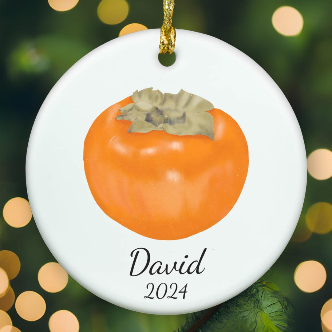Personalized Persimmon Ornament, Persimmon Christmas Ornament ...