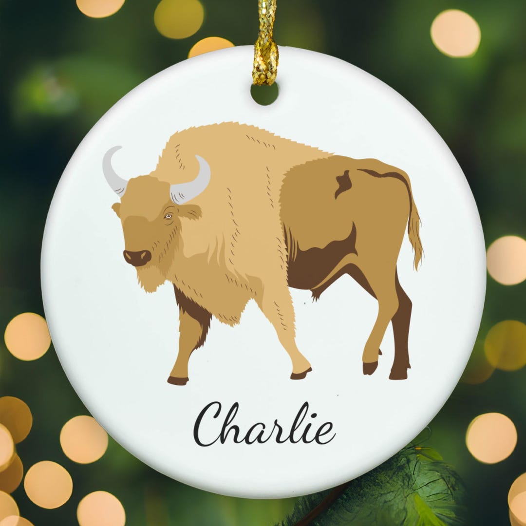 Personalized Bison Ornament, Bison Christmas Ornament, Bison Xmas ...