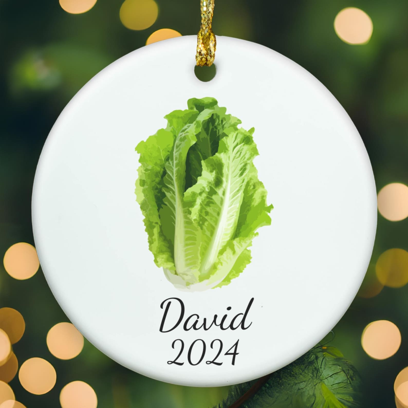Personalized Lettuce Ornament, Lettuce Christmas Ornament, Lettuce Xmas ...