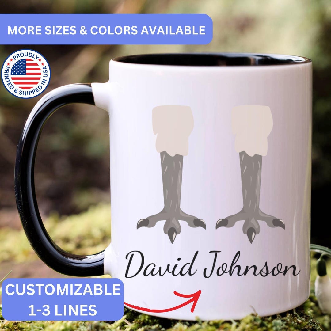 Personalized Bird Legs Mug, Custom Bird Legs Mug, Bird Legs Gift, Bird ...