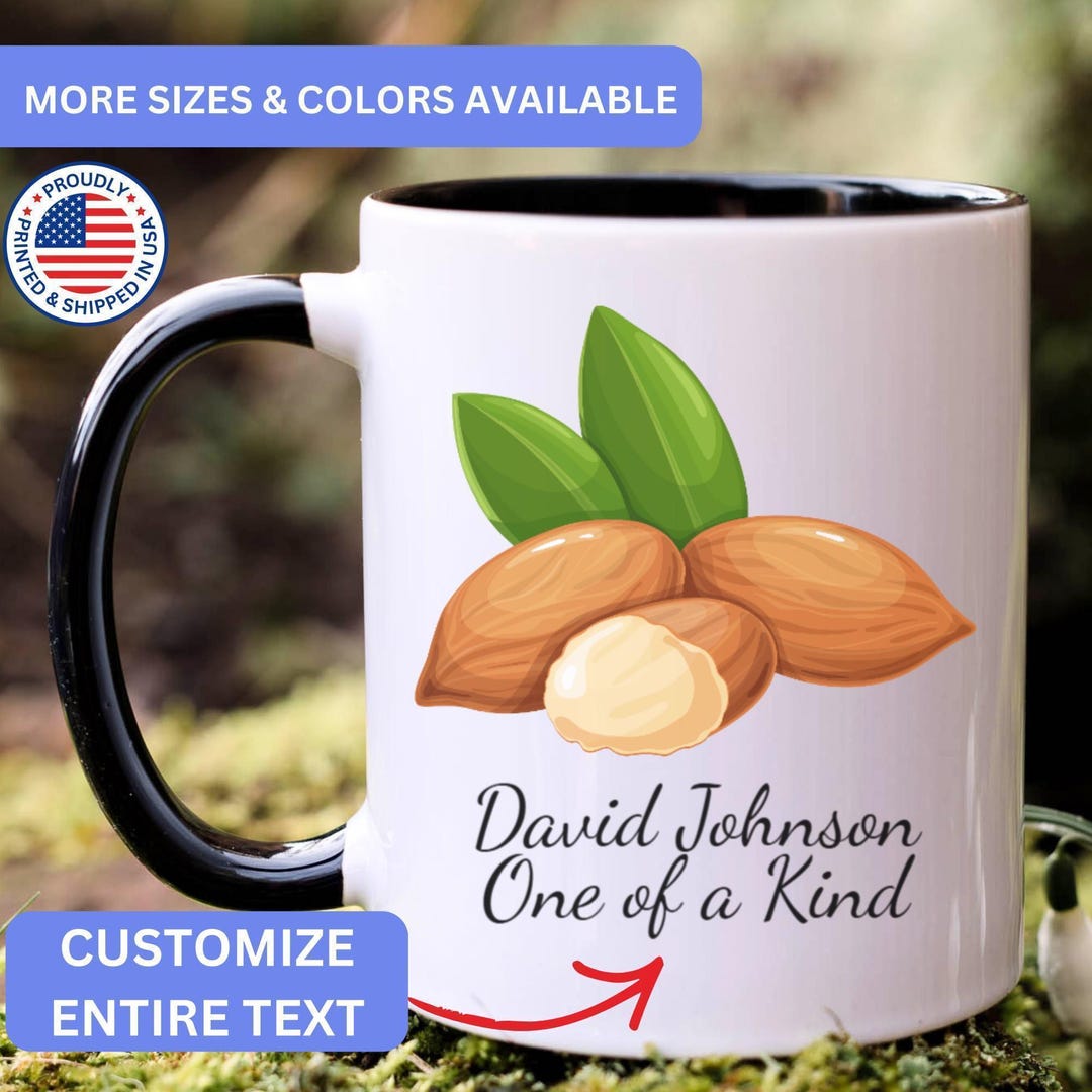 Personalized Almond Mug, Custom Almond Mug, Almond Gift, Almond Gifts ...