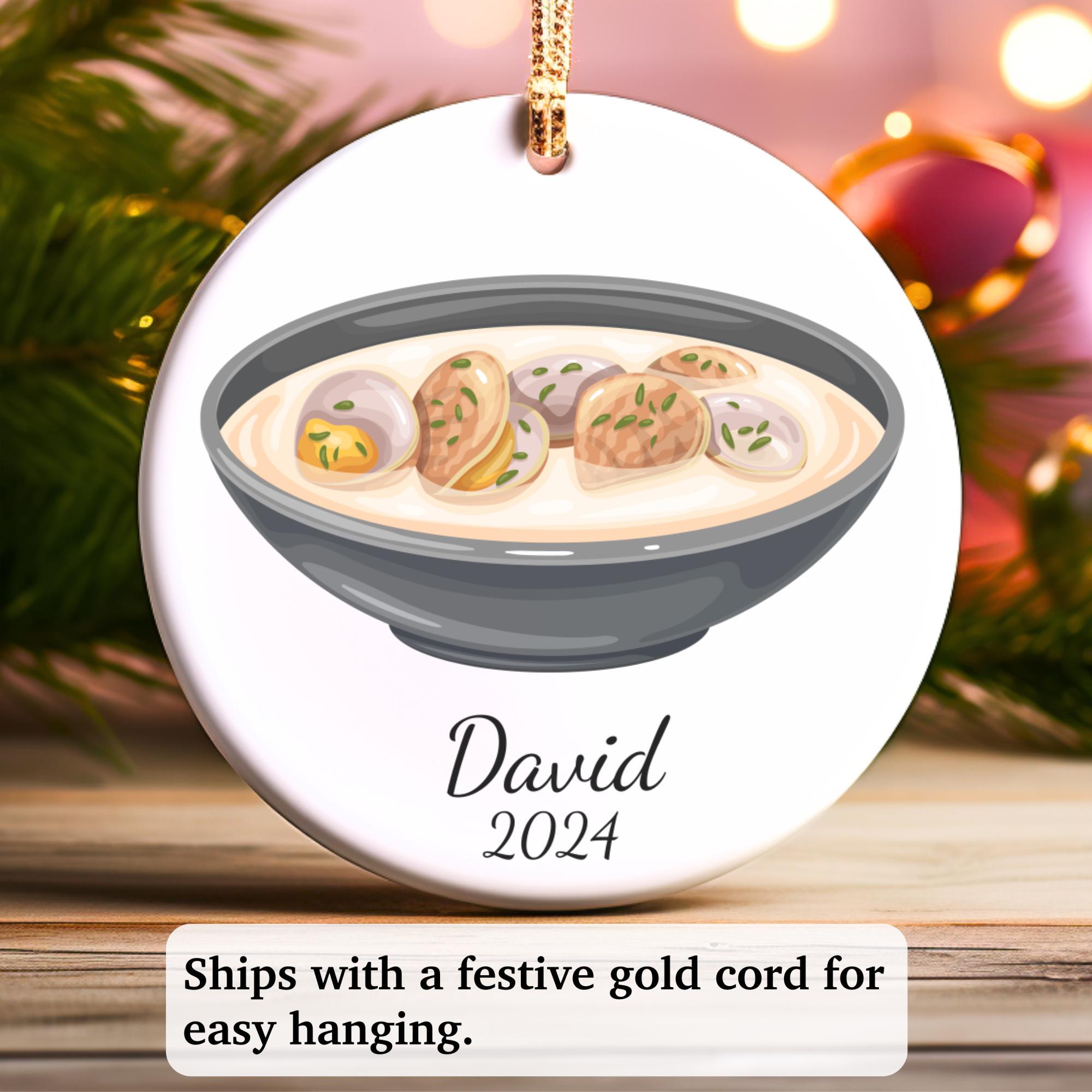 Personalized Clam Chowder Ornament, Clam Chowder Christmas Ornament ...