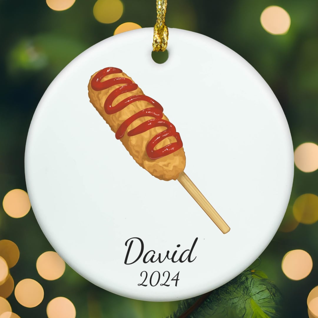 Personalized Corn Dog Ornament, Corn Dog Christmas Ornament, Corn Dog ...
