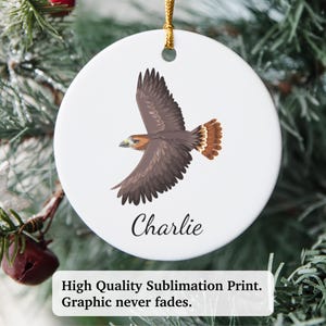 Personalized Red Tailed Hawk Ornament, Red Tailed Hawk Christmas ...
