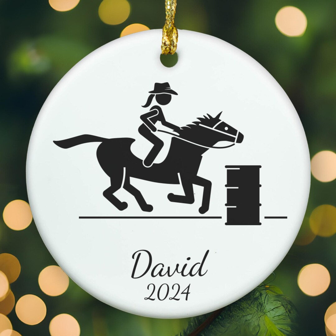 Personalized Barrel Racing Ornament, Barrel Racing Christmas Ornament ...