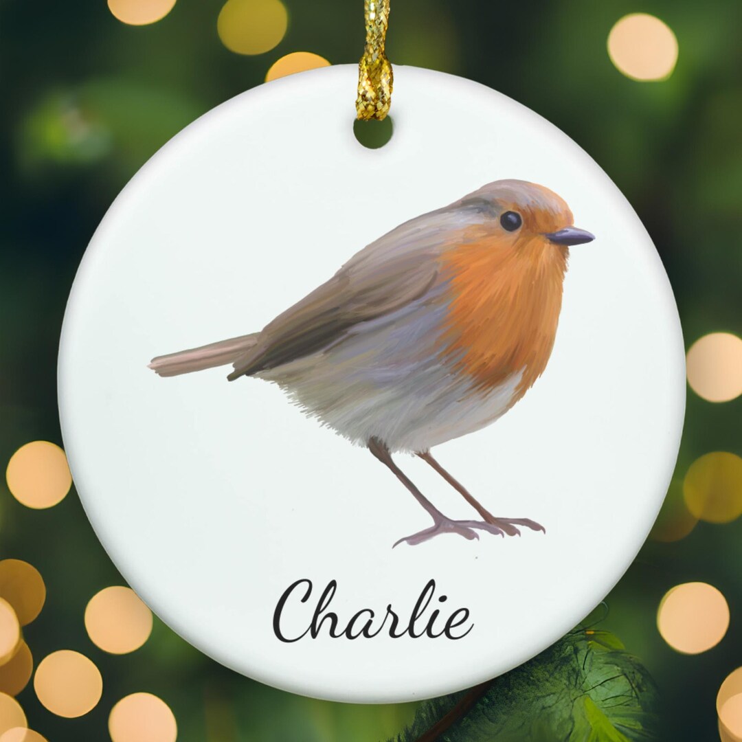 Personalized Robin Ornament, Robin Christmas Ornament, Robin Xmas ...