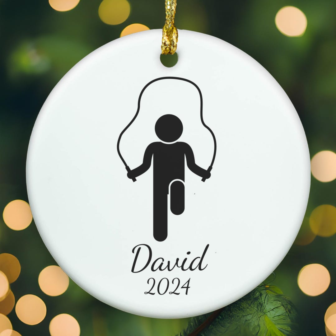 Personalized Rope Jumping Ornament, Rope Jumping Christmas Ornament ...
