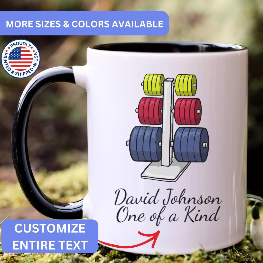 Personalized Weight Plates Mug, Custom Weight Plates Mug, Weight Plates ...