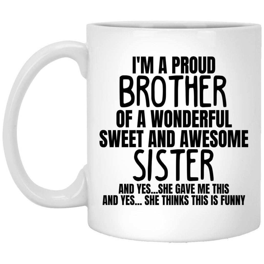 Brother T Brother Mug T From Brother To Sister 11 Oz Mug Cwm012 Etsy