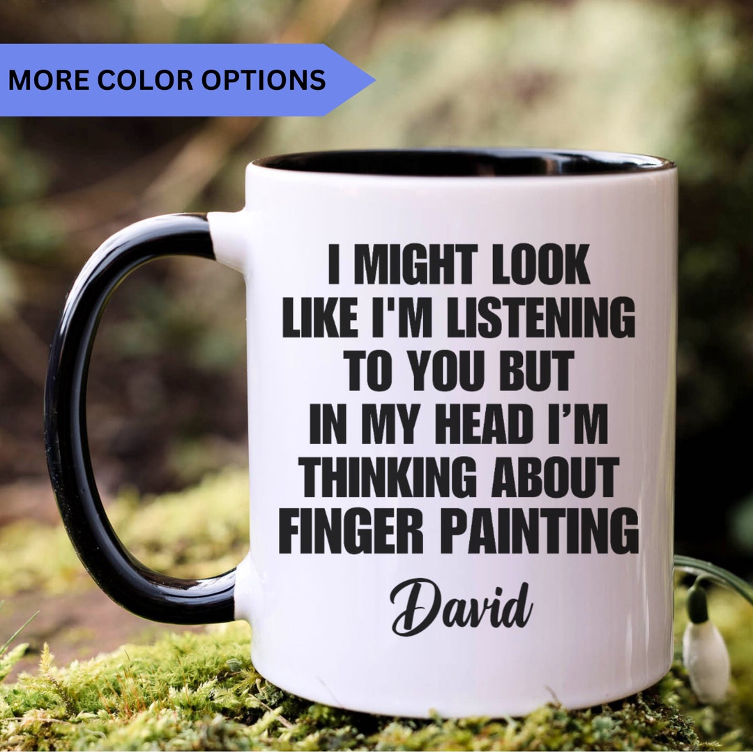 Personalized Finger Painting Mug, Finger Painting Gift for Men and ...