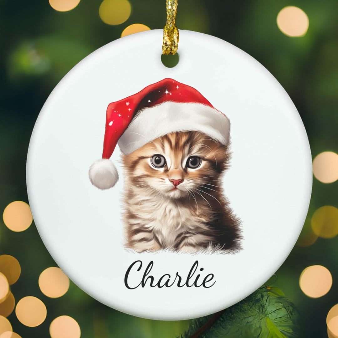 Personalized Manx Kitten Ornament, Manx Kitten Christmas Ornament, Manx ...
