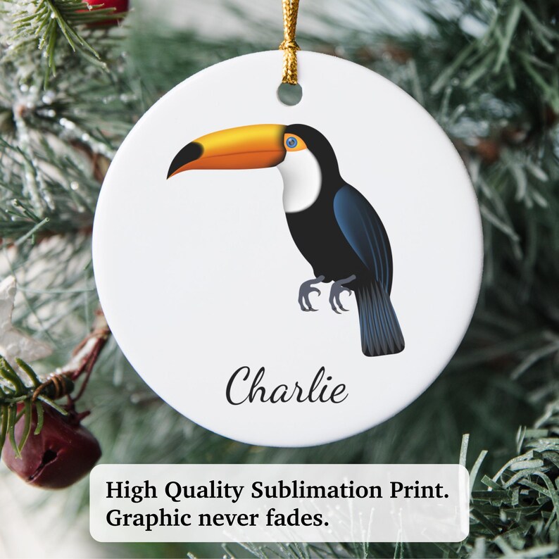 Personalized Toucan Ornament, Toucan Christmas Ornament, Toucan Xmas ...