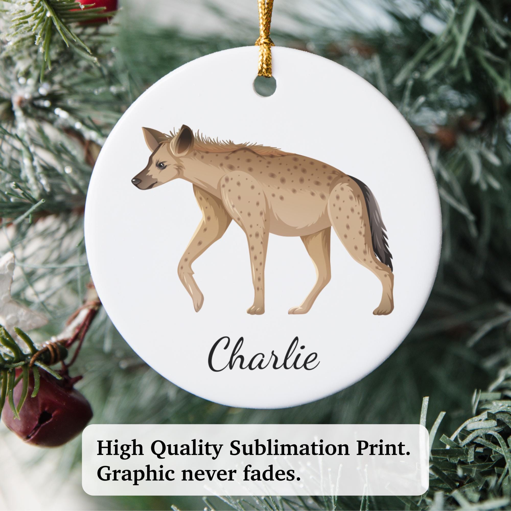 Personalized Hyena Ornament, Hyena Christmas Ornament, Hyena Xmas Ornament, APR011 - Etsy
