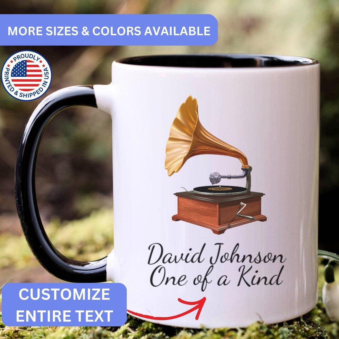 Personalized Gramophone Mug, Custom Gramophone Mug, Gramophone Gift ...